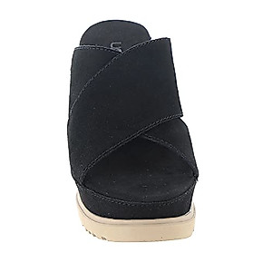 UGG Women's Abbot Slide Wedge Sandal, Black, 9