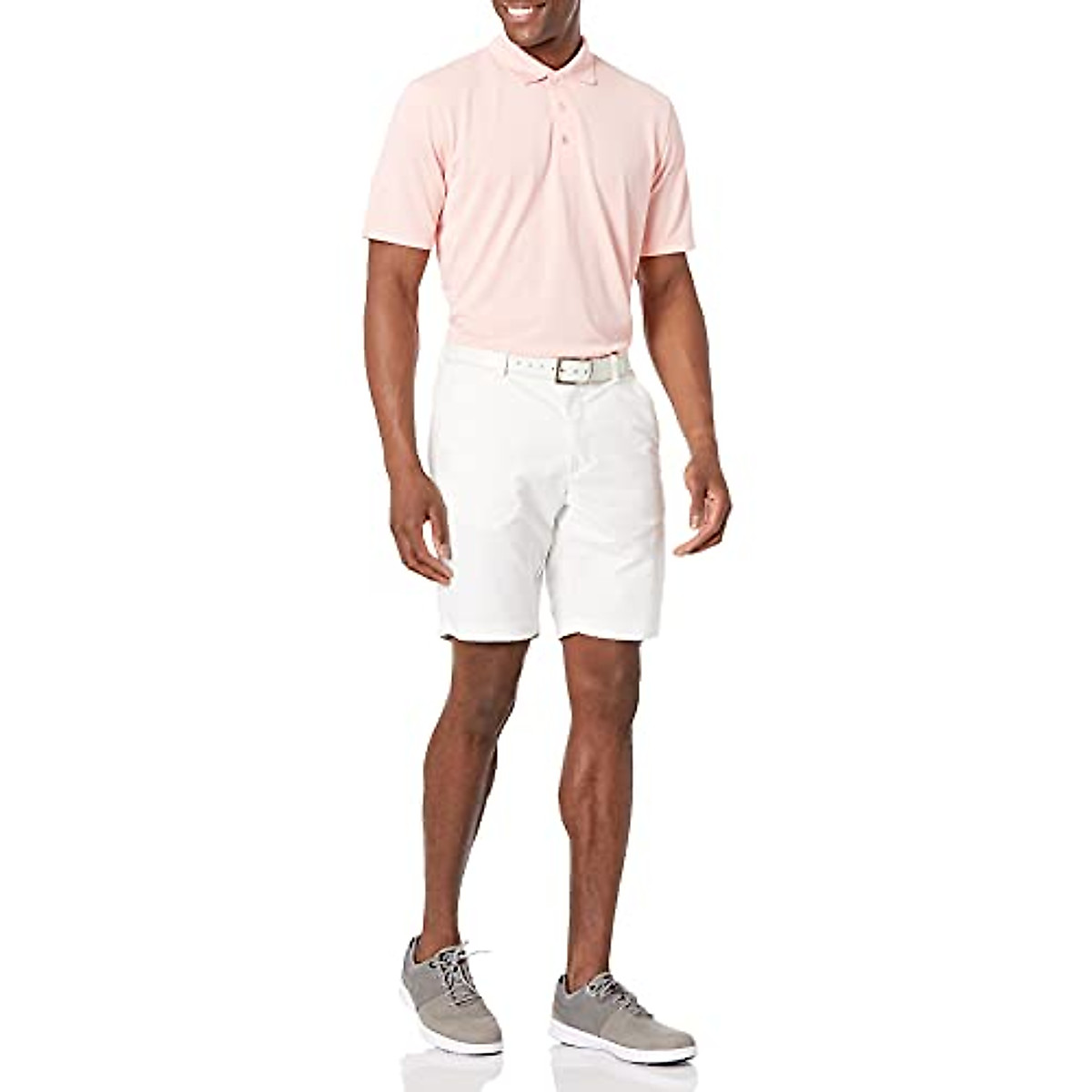 Amazon Essentials Men's Regular-Fit Quick-Dry Golf Polo Shirt - Discontinued Colors, Pink, Large