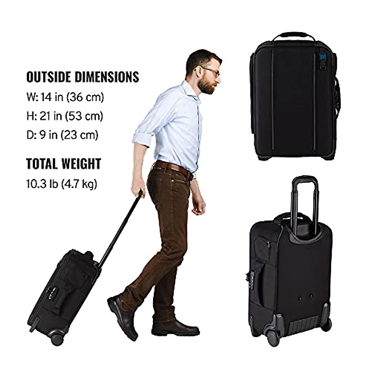 Tenba Roadie Air Case Roller 21 US Domestic Carry-On Camera Bag with Wheels (638-715)