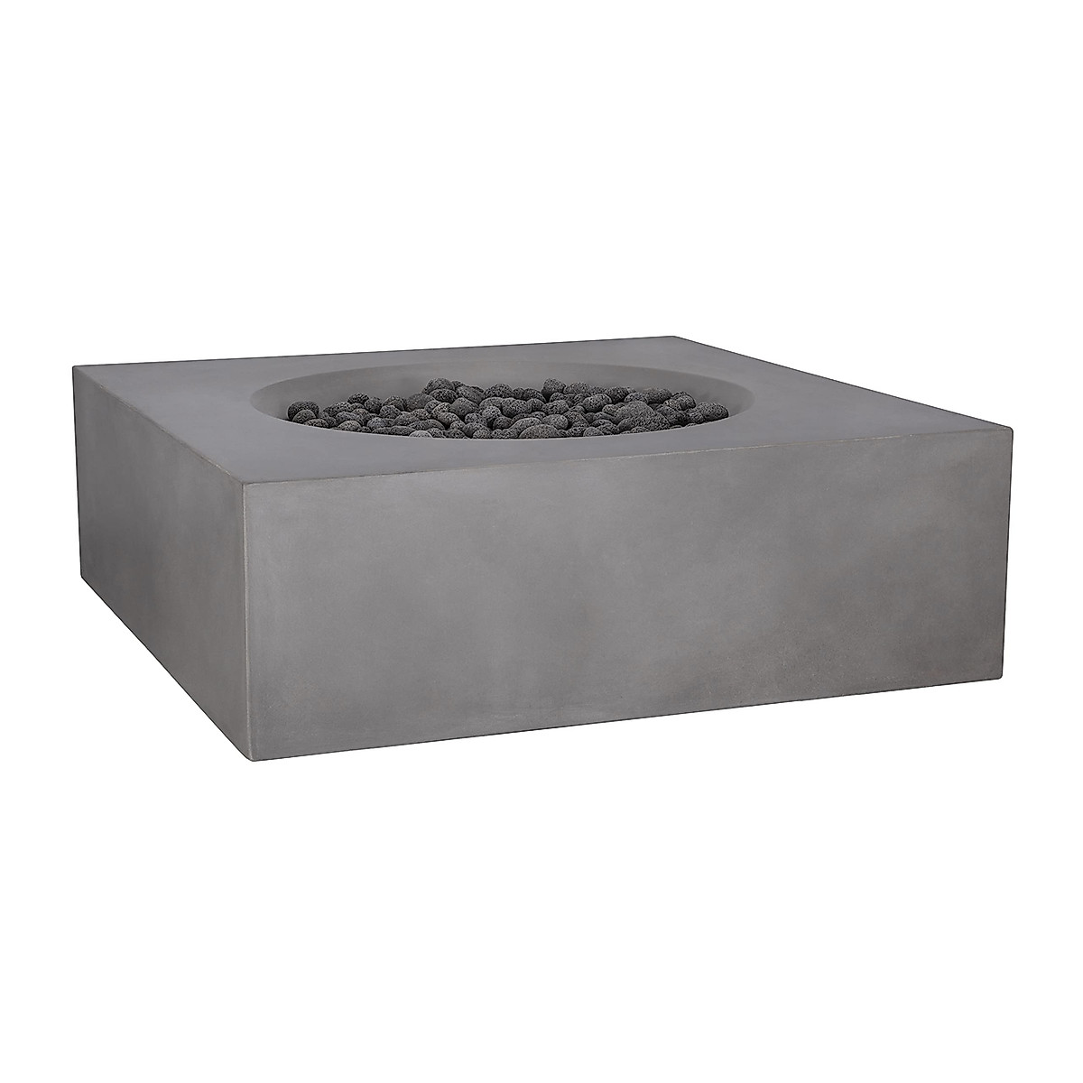 PyroMania Tao Outdoor Concrete Fire Table, 41 x 41 Inches - Natural Gas Model in Slate Gray Color