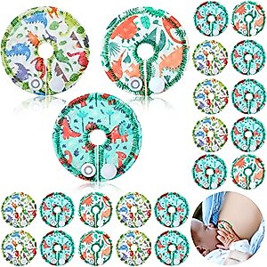 24 Pack Cotton Pads for Feeding Support, Feeding Pads Supplies G Shape Pads Button Covers for Feeding Care (Dinosaur)