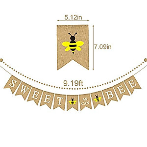 Rainlemon Jute Burlap Sweet As Can Bee Banner Bumble Bee Themed Baby Shower 1st Birthday Party Nursery Decoration
