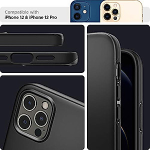 Spigen for iPhone 12 Pro Case, Thin Fit Case for iPhone 12 & 12 Pro - Matte Black