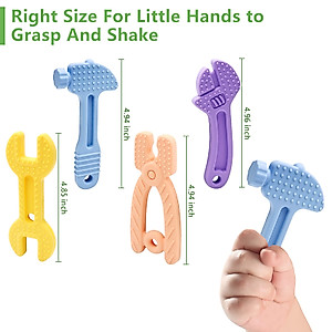 Silicone Teethers for Babies, Freezer Teethers for Babies, Silicone Baby Teething Toys, Infant Teething Relief Baby Chew Toys, Sensory Toys for BaBies, Frozen Teething Toys for Babies - 4 Pack