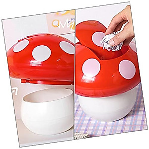 HANABASS for Tiny Adorable Decoration or Tabletop Waste Table Lid Organizer Car Small Home Mushroom Kawaii with Accessory Rubbish Bin Desktop Plastic Countertop Decorative Trash Bins