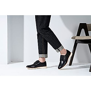 Jousen Men's Black Dress Shoes Formal Lace Up Casual Dress Shoes for Men Oxfords Shoes (AMY733 Black 10)