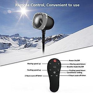 Christmas Snowfall Projector Lights,FLEVO Waterproof Snowfall LED Light Projector,Outdoor Indoor Snow Lighting Projector with Dynamic Snow Effect for Home, Garden, Party, Halloween, Landscape Decor