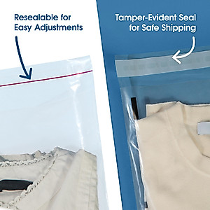 Spartan Industrial - 14” X 20” (500 Count) Self Seal Clear Poly Bags with Suffocation Warning for Packaging, Clothes & Shipping - Resealable Glue