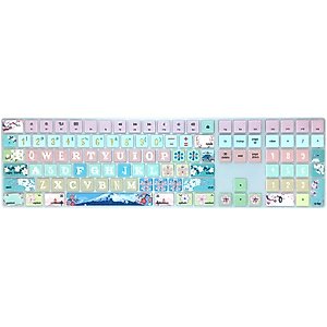 SANFORIN Silicone Keyboard Cover for Apple iMac Magic Keyboard with Numeric Keypad MQ052LL/A (Model: A1843, 2017 2018 Release), Cute Print Keyboard Skin, US Layout, Sakura
