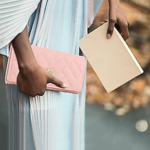 Titosha Valentines Day Gifts Womens Wallets With Large Capacity Rfid Blocking Medium Wallets For Women Trifold Wallet Ladies Purse PU Leather Pink Wallet