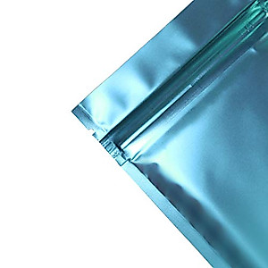 100 Double-Sided Matte Blue Zip Top Bags w/Tear Notch (12x18cm (4.7x7"), Blue)