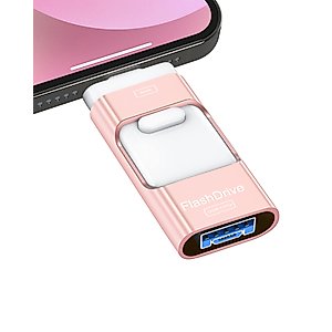 Sunany USB Flash Drive 256GB, Photo Stick Memory External Data Storage Thumb Drive Compatible for Phone, Pad, Android, PC and More Devices (Pink)