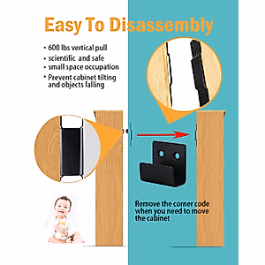 Furniture Anchors to Wall for Baby Proofing Anti Tip Wall Anchors 6 Pack Heavy Duty Dresser Safety Bracket Mount Strap Cabinet