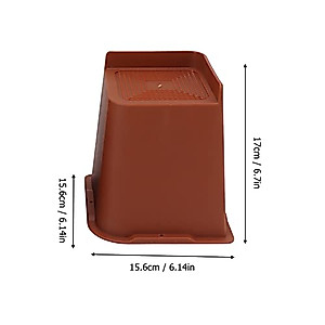 Oumefar 4Pcs Furniture Lift Risers ABS Furniture Bed Risers 6 Inch 8 Inch Heavy Duty Risers for Sofa and Table (Brown)