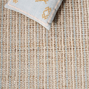 SAFAVIEH Cape Cod Collection Accent Rug - 4' x 6', Natural, Handmade Flat Weave Stripe Jute, Ideal for High Traffic Areas in Entryway, Living Room, Bedroom (CAP831A)