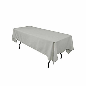 New Creations Fabric & Foam Inc 60" Wide by 120" Long Rectangular Polyester Poplin Tablecloth, Grey