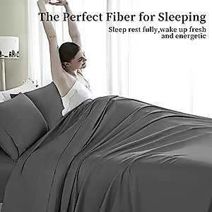 100% Egyptian Cotton Sheets Queen Size,1000 Thread Count Luxury Heavy Bed Sheets Set,Hotel Quality Sateen Weave,Very Smooth Soft with 18" Deep Pocket Sheets 4Pc Set (Charcoal Grey, Queen)