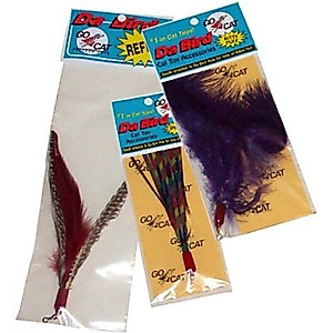 CoolCyberCats The Da Bird Super Pack (Includes 1 Da Bird Original 36" Single Pole Cat Toy, Feather Refill, Sparkly Attachment, Kitty Puff Attachment & Peacock Feather)