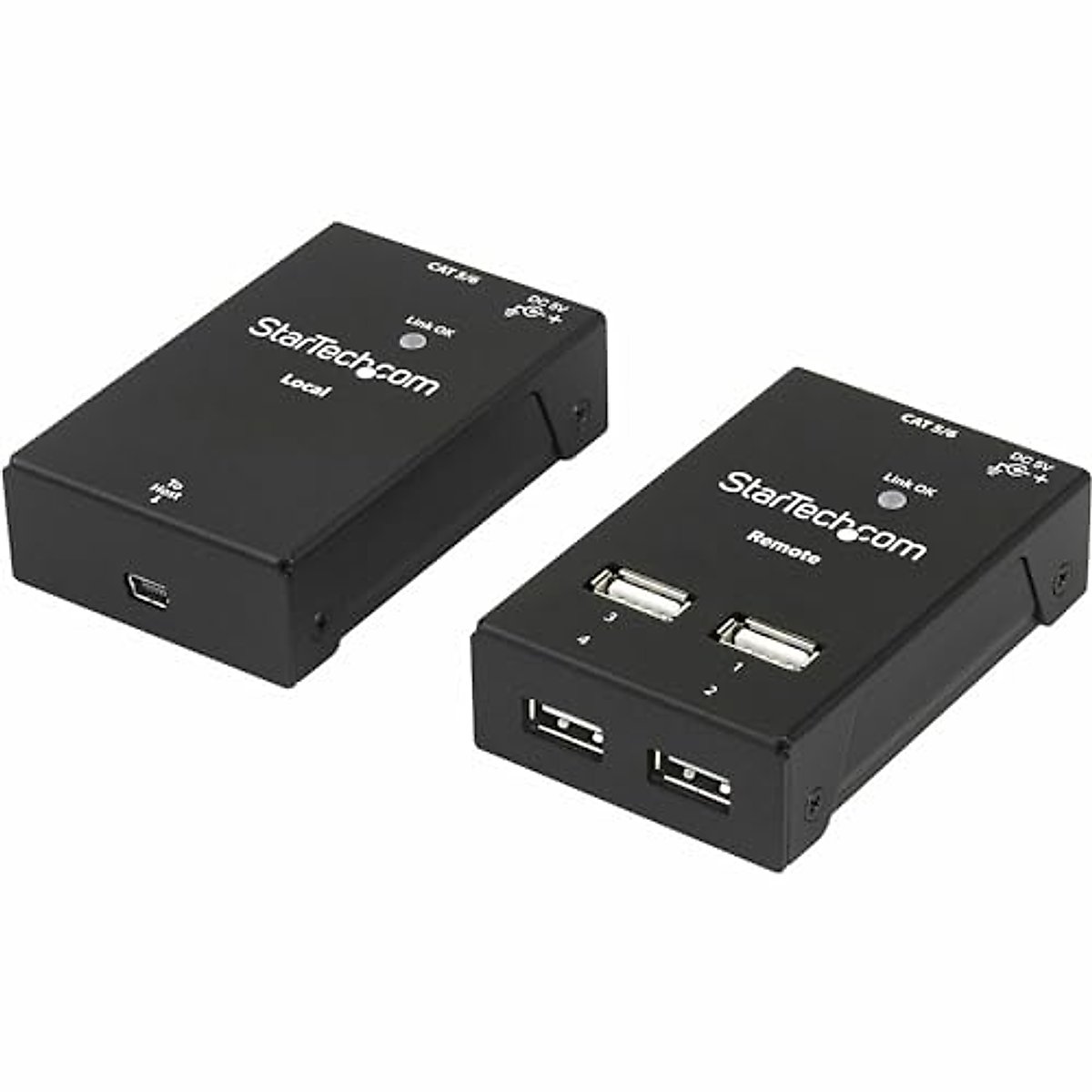 StarTech.com 4-Port USB 2.0 Extender - 130ft (40m) USB Over Cat5/Cat6 Extender - Compact USB 2.0 Over Ethernet Extender, TAA (USB2004EXTV)