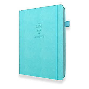 Daily Planner & hourly planner - Use this day planner to schedule your to do list - Undated 2024 weekly planner, habit tracker & organizer - LUX Productivity Classic Undated Planner (Sky Blue)
