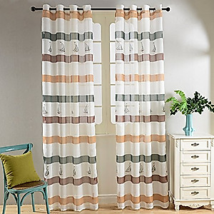 Dolce Mela Seashore Sheer Curtain Panels Bermuda - DMC486