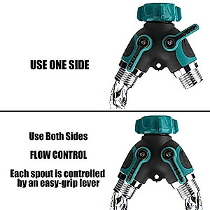 Solimeta 2 Way Water Splitter Heavy Duty, Water Faucet Splitter, Hose Bib, Garden Hose Splitter, Garden Hose Connector