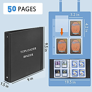 Top Loaders Binder with 50 Pages Top loaders Storage Trading Card Sleeves, 4 Pocket Trading Card Binder
