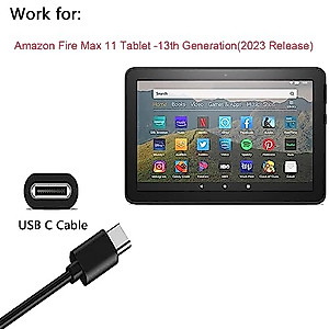 6Ft Fast Charger Intended for Amazon Fire Max 11 Tablet (2023 Release),20W Power Adapter with 6Ft USB C Cable