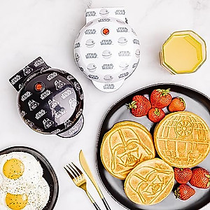 Uncanny Brands Star Wars Mini Waffle Maker Set- Darth Vader & Death Star