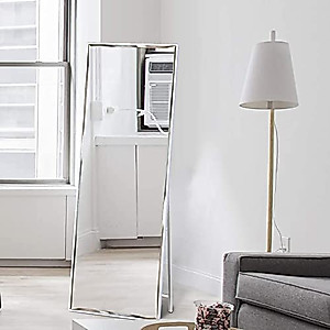 Amazon Brand – Pinzon Full Length Mirror 65"x24", Large Floor Mirror with Frame for Wall Hanging and Standing, White
