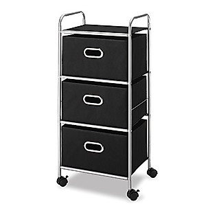 Whitmor 3 Drawer Rolling Cart - Home and Office Storage Organizer