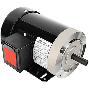 2HP Electric Motor 3450 RPM General Purpose Three Phase Motor 230V/460V 56C Frame 5/8" Shaft Diameter CW/CCW Rolled Steel Shell 60 HZ TEFC