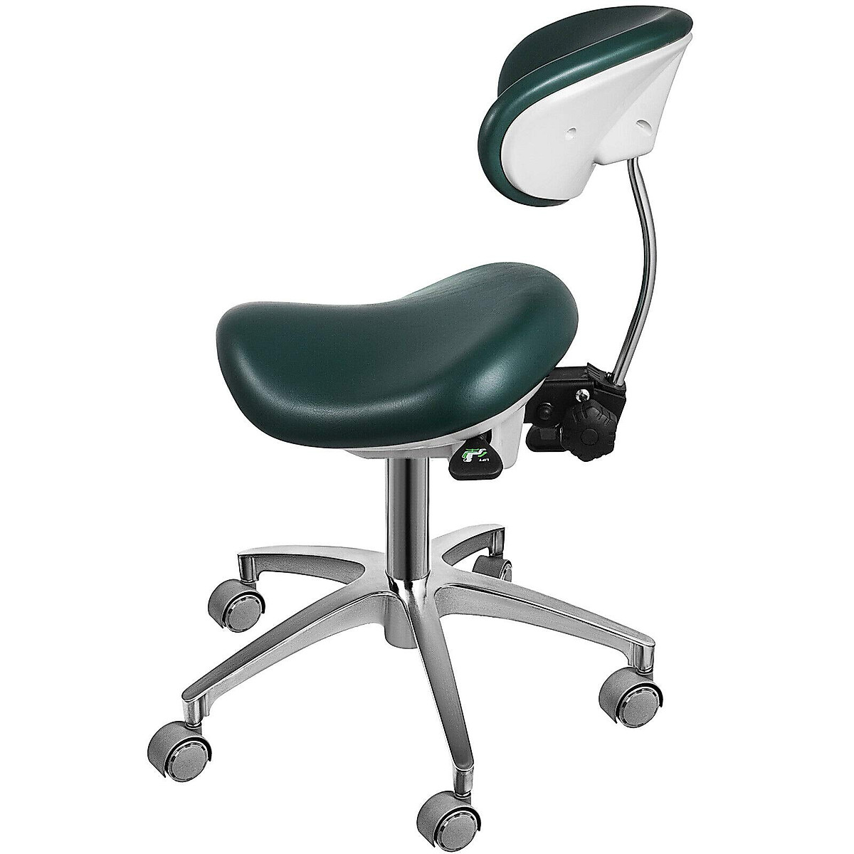 Aries Outlets Green PU Leather Saddle Doctor's Stool Dental Spine Dentist Medical Office