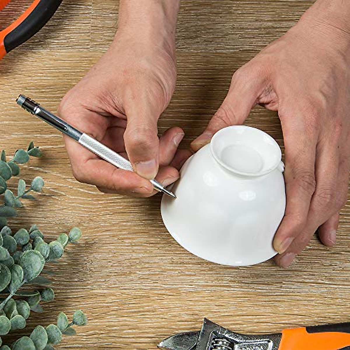 IMT Tungsten Carbide Tip Scriber 2 Pack, Aluminium Etching Engraving Pen with Clip and Magnet for Glass/Ceramics/Metal Sheet, Extra 2 Free Replacement Marking Tip