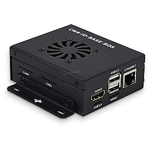 Mini-Computer Based on Raspberry Pi Compute Module 4 (NOT Included) with Mini IO Board Full Ver and Metal Case and Cooling Fan @XYGStudy (CM4-IO-BASE-BOX-B)