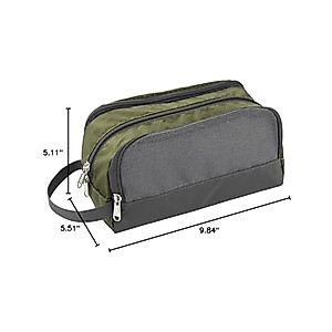 Yeiotsy Toiletry Bag, Light Mesh Travel Toiletry Organizer for Weekend Trip Gym Bag Mens Shaving Kit Bag (Army Green)