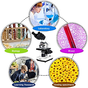 HSL 40x-2500x Compound Binocular Microscope for Adults Professional,microscopes for Student Educate,Biological Microscope LAB Micro Scope microscopio 1000x 400X