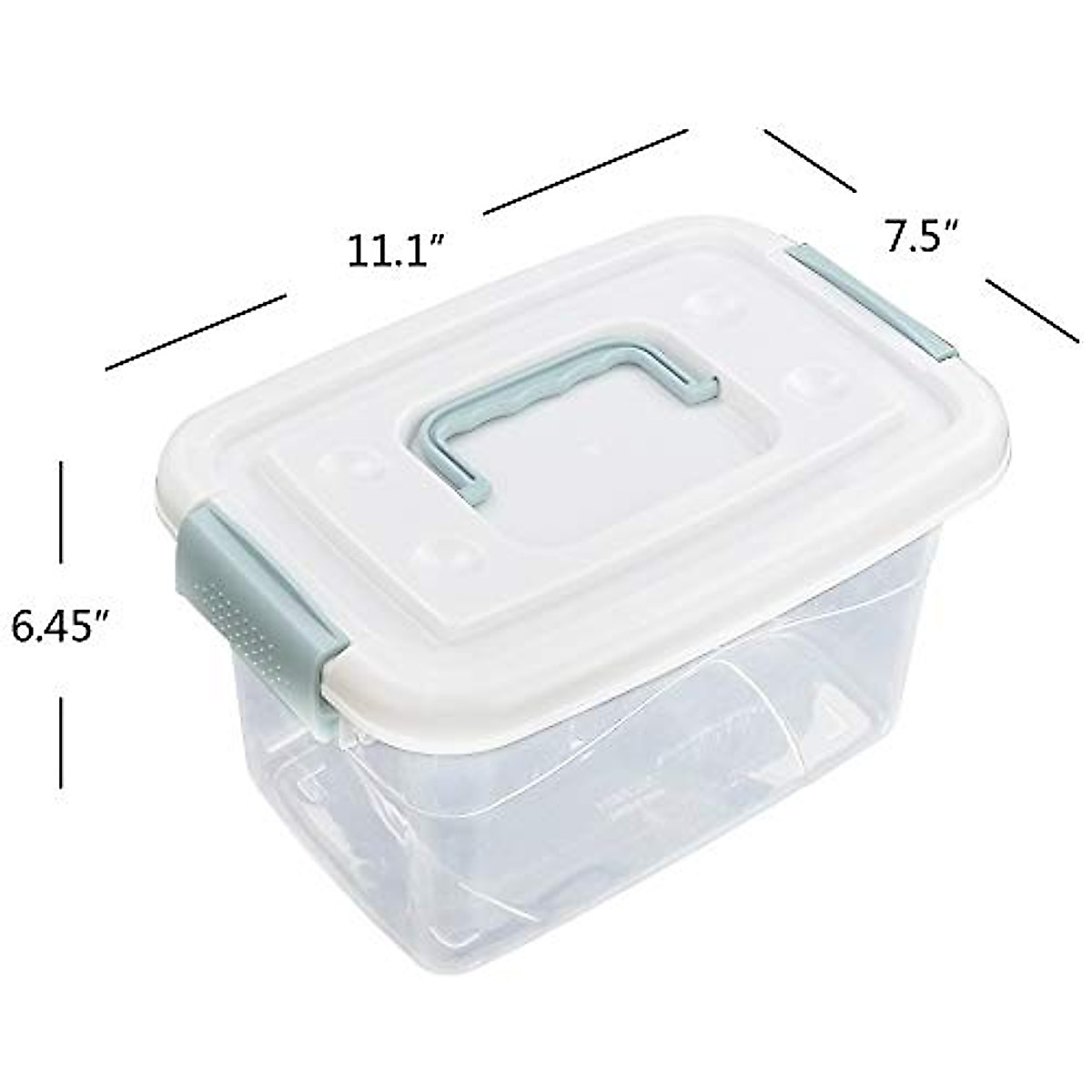 Kiddream 6-pack 5 Liter Small Boxes with Lids, Plastic Clear Storage Bin