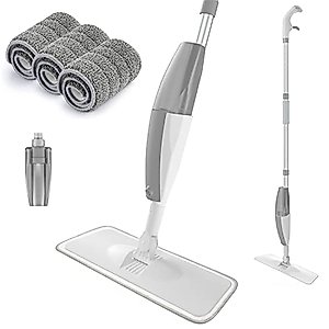 Spray Mop for Floor Cleaning, LINKPAL Floor Mop with a Refillable Bottle and 3 Washable Microfiber Pads, Spray Dry Wet Mop for Hardwood Laminate Wood Vinyl Ceramic Tiles Floor Cleaning
