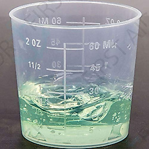 Goeielewe 50PCS Plastic Medicine Cups, 60ml/2oz Clear Reusable Graduated Cups Transparent Scale Measuring Cups, Measure Container for Mixed Pills, Liquid Medication