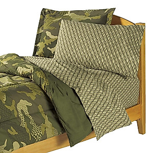 Dream Factory Boys Army Green Desert Camo Comforter Set, Multi, Twin