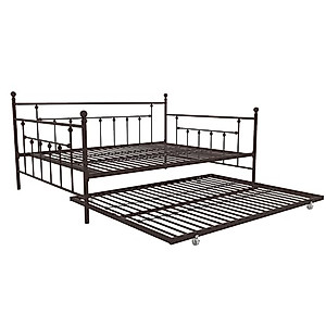 DHP Manila Metal Daybed and Trundle, Queen, Bronze