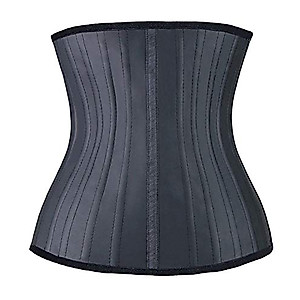 YIANNA Waist Trainer for Women Tummy Control Underbust 25 Steel Boned Sports Fitness Workout Hourglass Body Shaper, (Black,L)