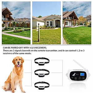 HEXIEDEN Wireless Dog Fence Pet Containment System Boundary Container,Training Collar with Electric Shock Sound Correction,Waterproof,Rechargeable,Adjustable Range Up to 1640ft,for All Dogs,for2dogs