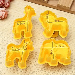 4Pcs/Set Plunger Cutters Fondant Cake Mould Biscuit Cookie Wild Animal Elephant Sugarcraft Decor Craft by Xiaolanwelc… (Cake Mould)