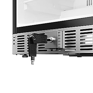 KoolMore 23.4” Built-In Mini Fridge for Food and Beverages with Glass Shelves, Stainless Steel Door, Adjustable Temperature, LED Light, for Home, Office, Garage, or Dorm [5 Cu. Ft.] (KM-BIR5C-SS)