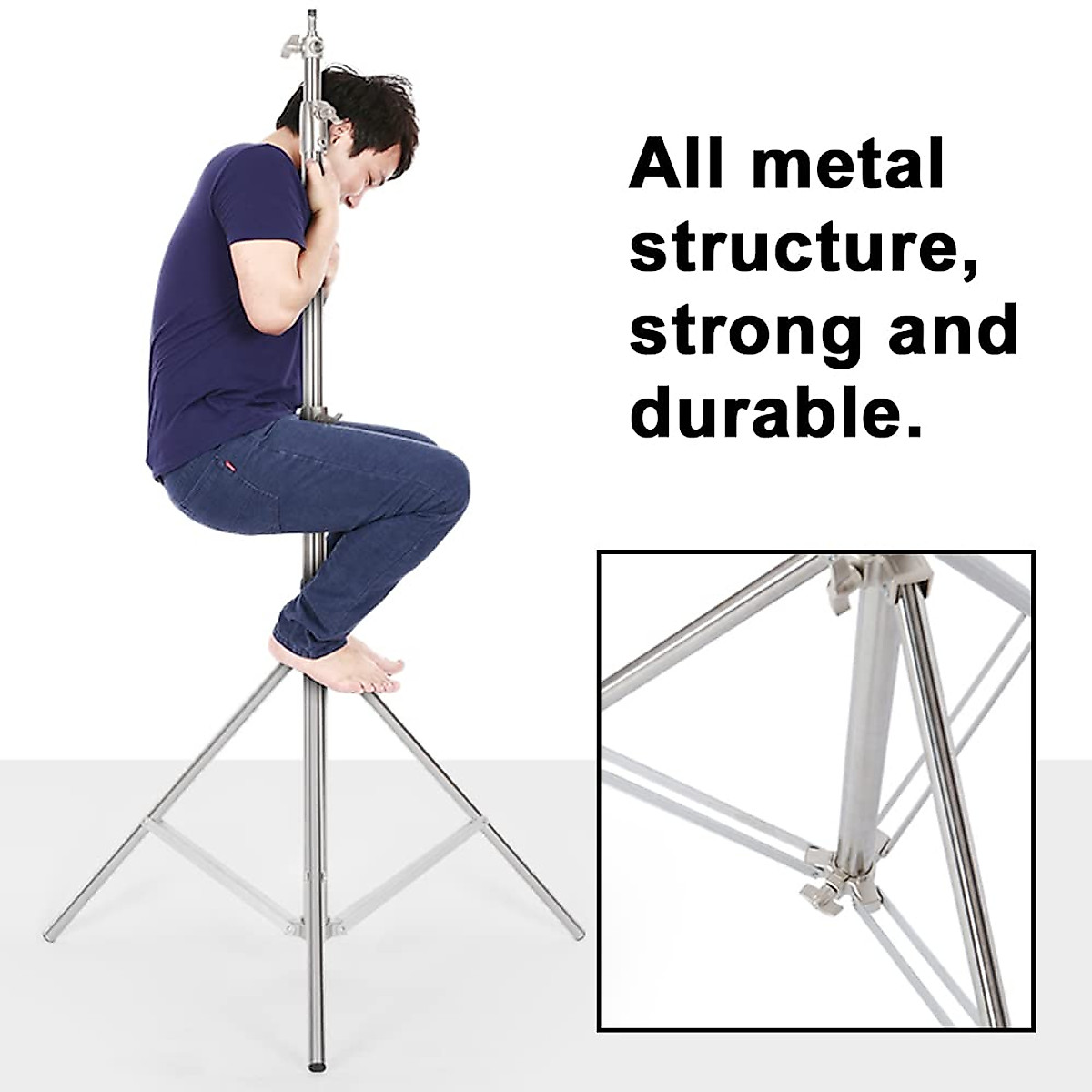 Stainless Steel Backdrop Stand 9.5ftx10ft Photo Stand for Backdrop Video Adjustable Background Support Stands for Portrait & Studio Photography, Photoshoot, Parties, Baby Shower, Birthday, Wedding