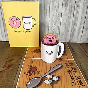Funny Valentines Day Card For Him | Pop Up Cards Of Cute Donut Inside 3D Coffee Cup Valentine Day Cards | Anniversary Cards For Husband From Wife | Naughty Birthday Card For Boyfriend, Bf, Men