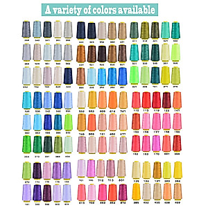 5 Spools Sewing Thread Kit Polyester Sewing Thread Spools, 3000 Yards Each Spool, 40s/2 All-Purpose Connecting Threads for Sewing Machine and Hand Repair Works - Set A