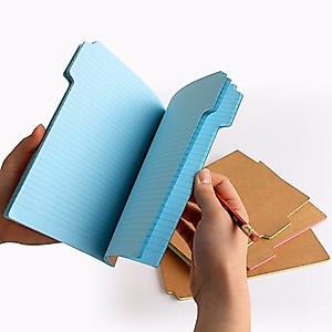 Suck UK | Tabbed Notebook | A5 Notebook Study Notebook | Project Note Pad & Project Planner Notebook | Work Journal | Colored Paper Notebook With Tabs | Divider Tab Notebook | Study Essentials | Kraft